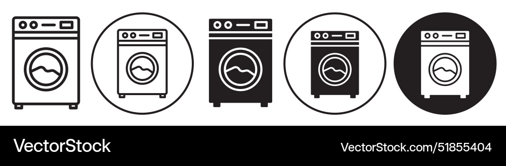 Washing machine icon set collection for web Vector Image
