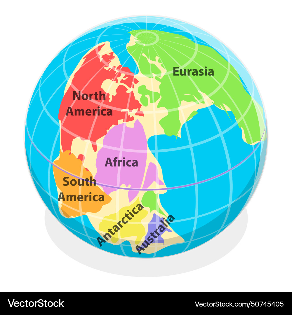 3d isometric flat of paleozoic Royalty Free Vector Image