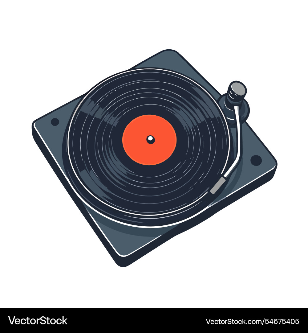 A turntable with vinyl record Royalty Free Vector Image