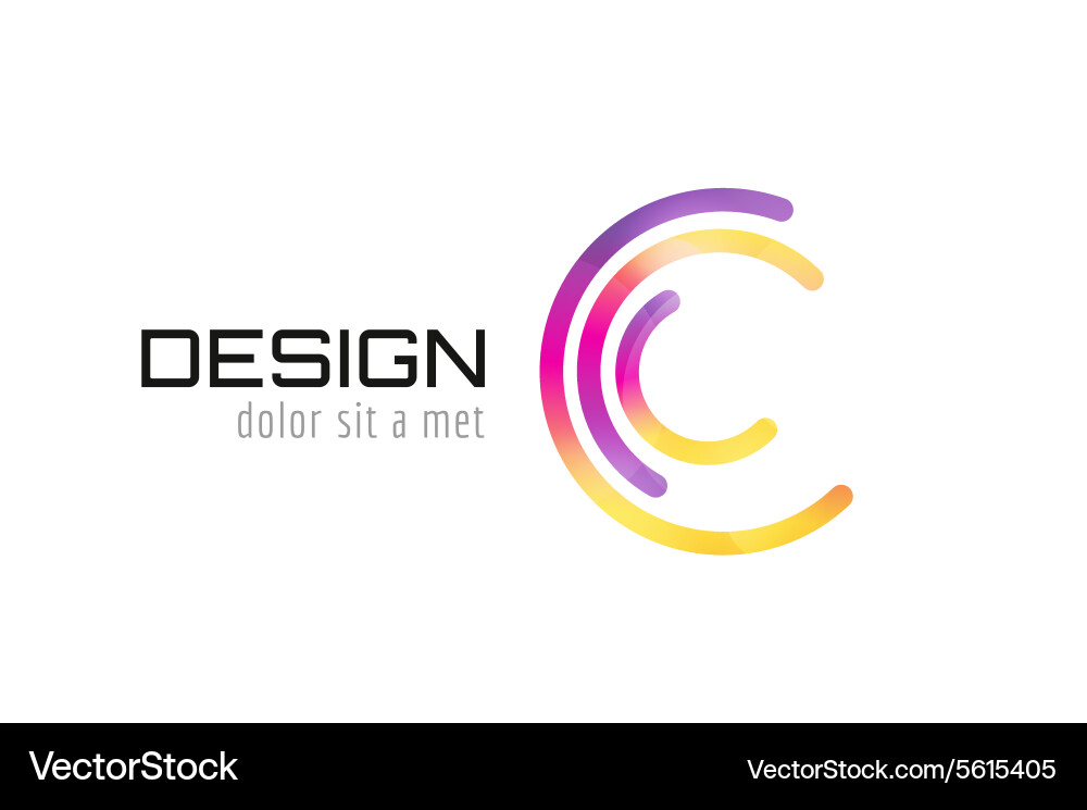 Abstract C Logo Template - Circle Shape Royalty Free Vector
