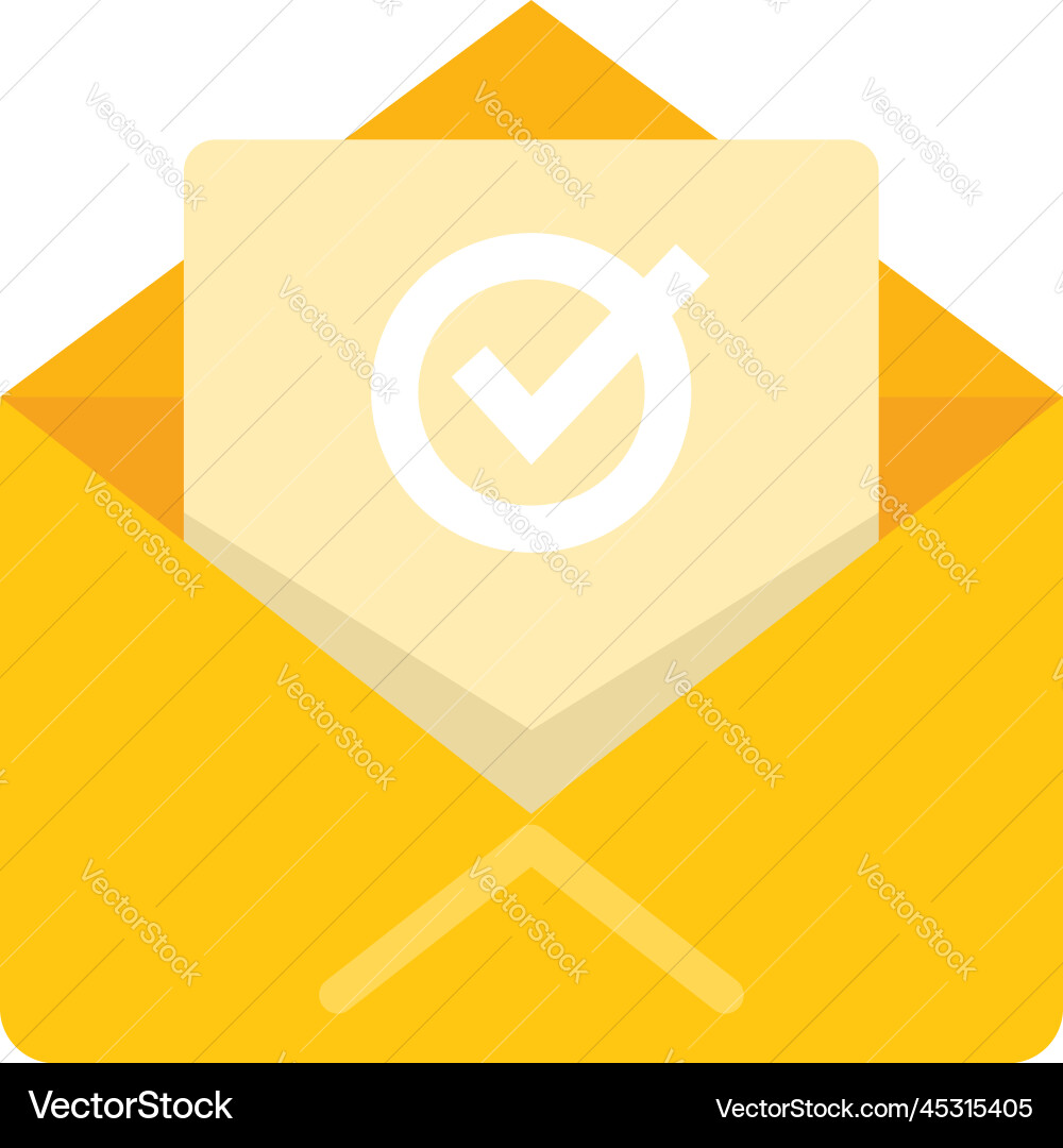 Approved mail icon flat business quality Vector Image