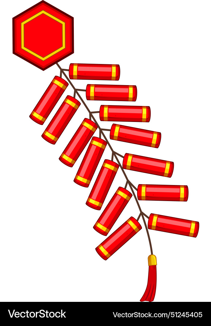 China chinese firecracker cartoon Royalty Free Vector Image