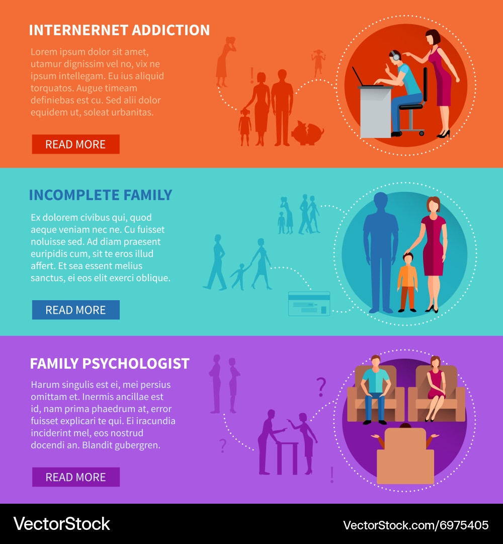 Family problems banners Royalty Free Vector Image