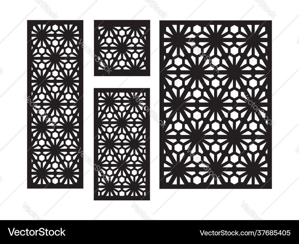 Modern flowers cnc pattern decorative panel Vector Image