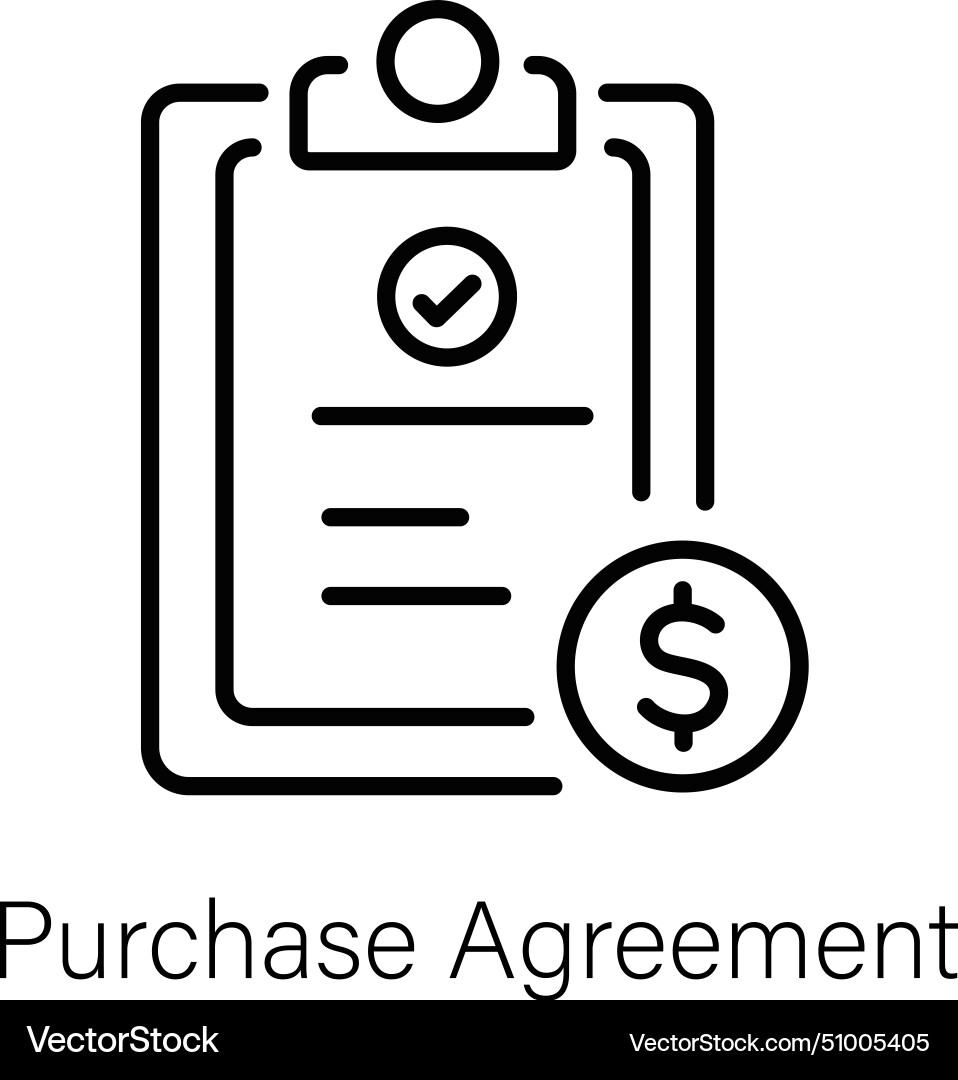 Purchase agreement Royalty Free Vector Image - VectorStock