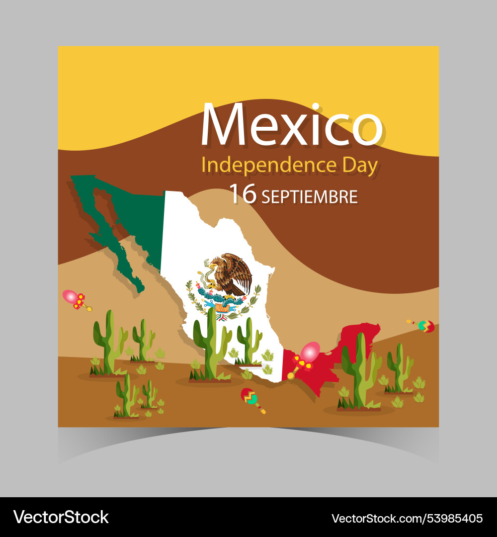 September 16 mexico independence day web banner Vector Image