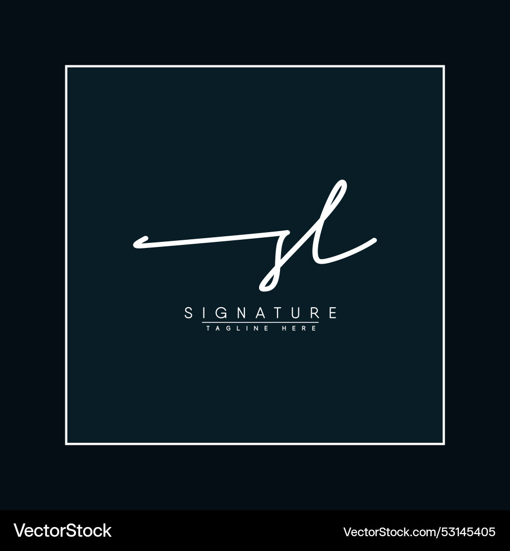 Sl initial letter signature logo template Vector Image