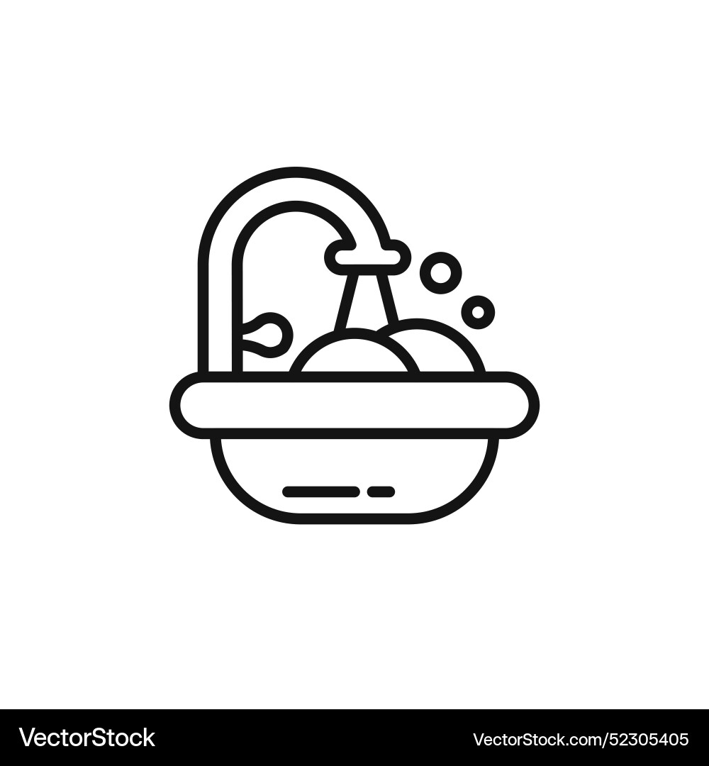 Washing plate icon outline collection in black Vector Image