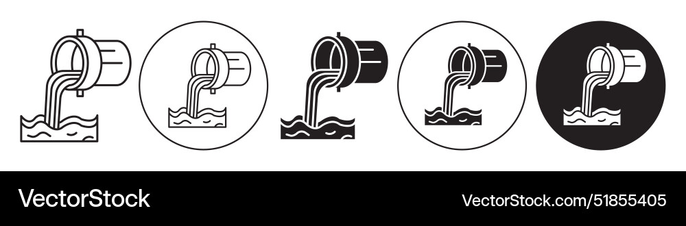 Wastewater icon set collection for web Royalty Free Vector