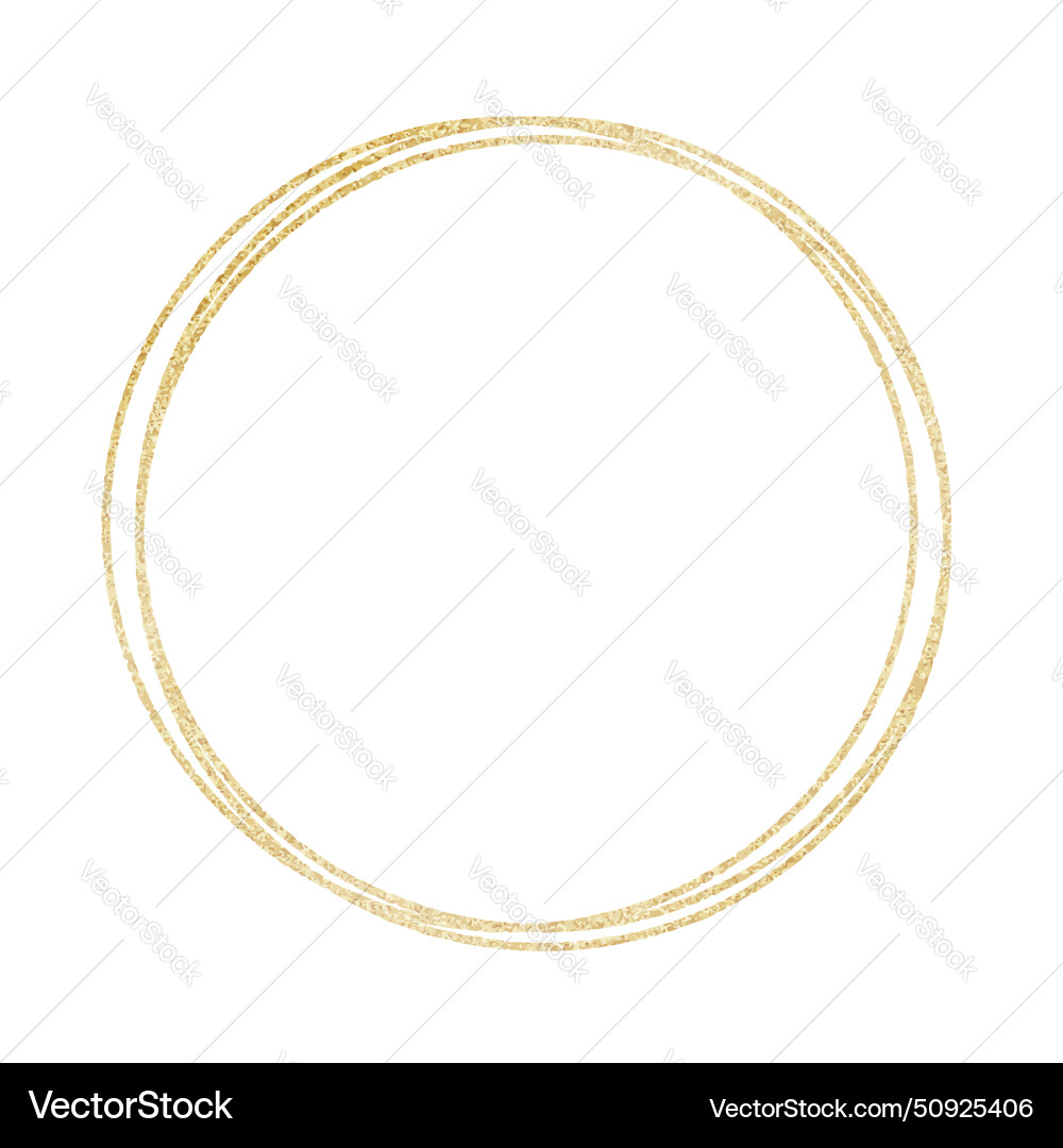 Abstract luxury golden round frame on isolated Vector Image