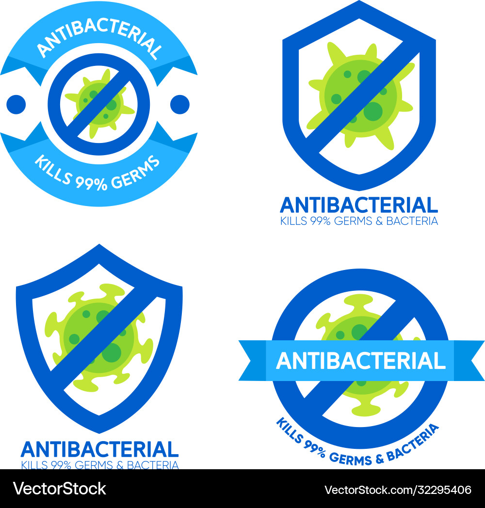 Antibacterial logo templates Royalty Free Vector Image
