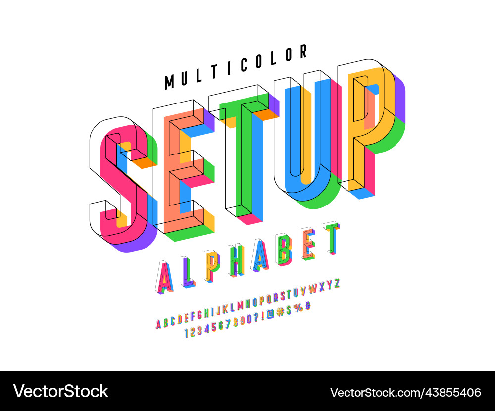 Colorful font Royalty Free Vector Image - VectorStock