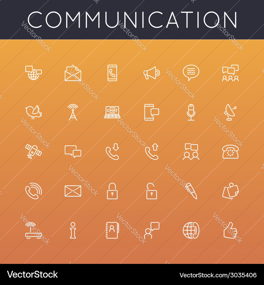 Communication Icons Set Royalty Free Vector Image