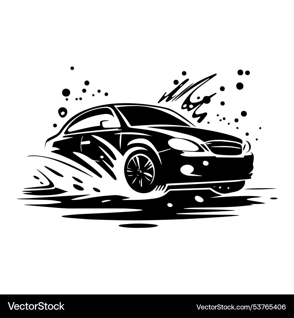 Dynamic black and white sports car - speed Vector Image