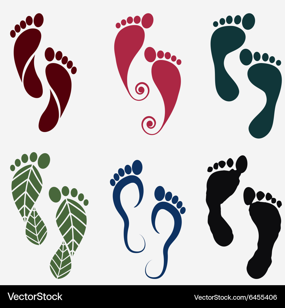 Footprint silhouettes Royalty Free Vector Image