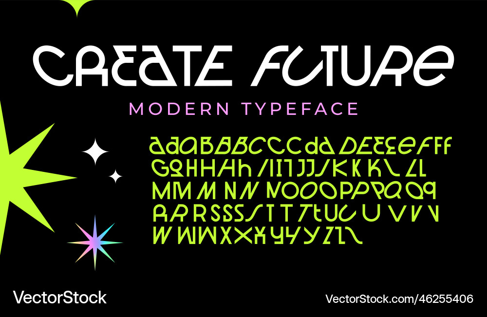 Future font typeface trendy alphabet letters Vector Image