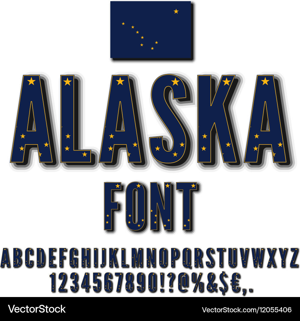 National flag font Royalty Free Vector Image - VectorStock