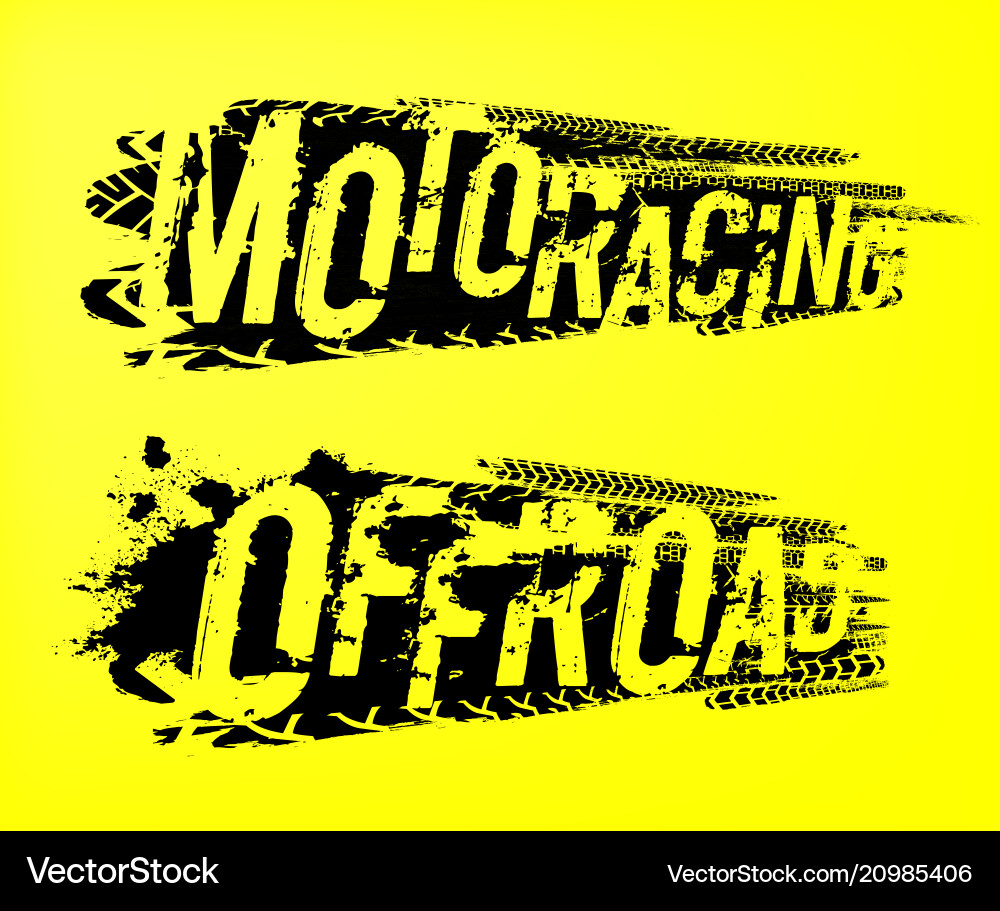 Tire moto racing lettering Royalty Free Vector Image