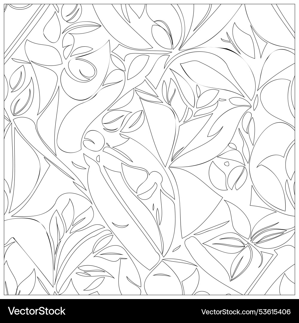Tumpal flower pattern outline sketch Royalty Free Vector