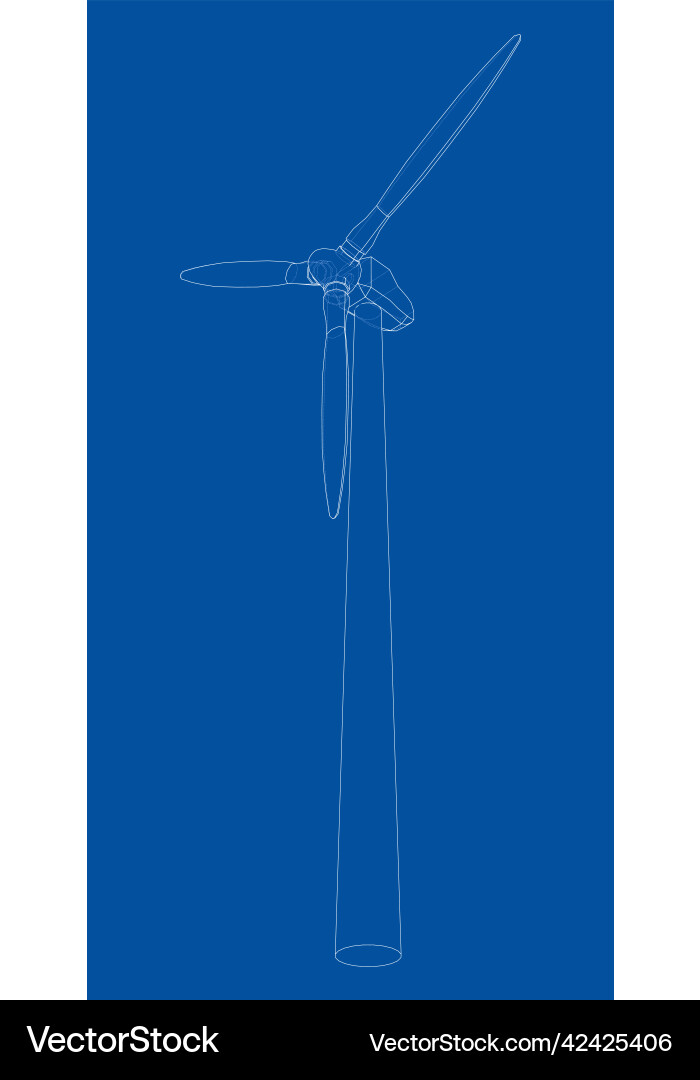 Wind turbine rendering of 3d Royalty Free Vector Image
