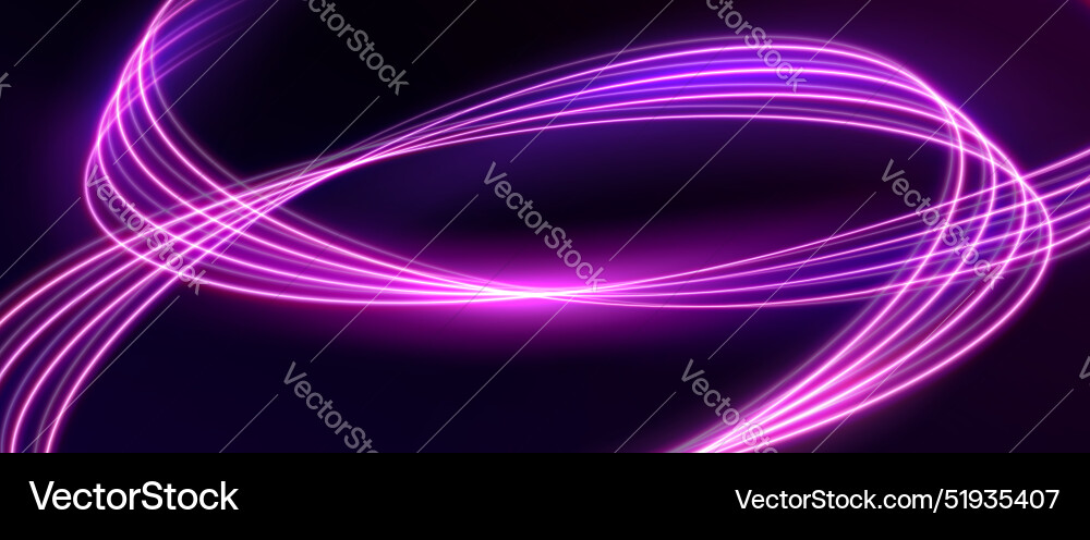 Abstract neon light lines glowing on black Vector Image