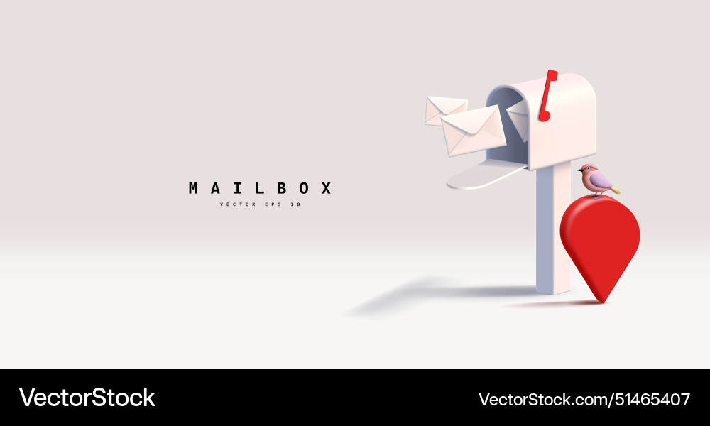 An open mailbox with letters a navigation icon Vector Image