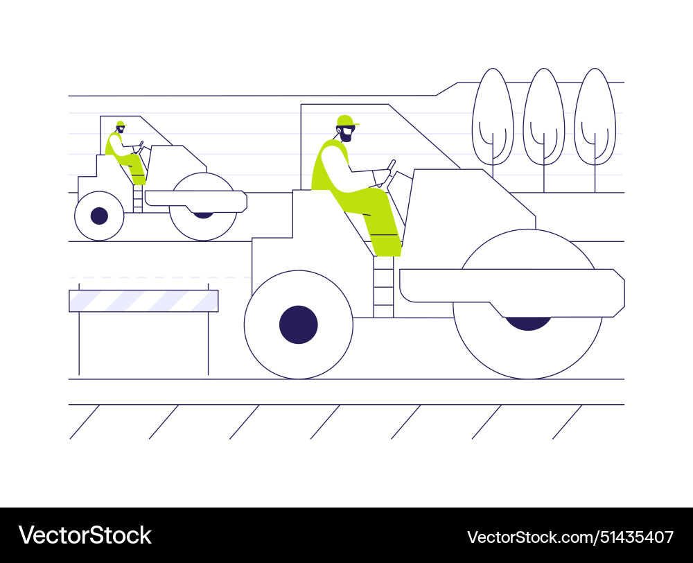 Asphalt compaction abstract concept Royalty Free Vector