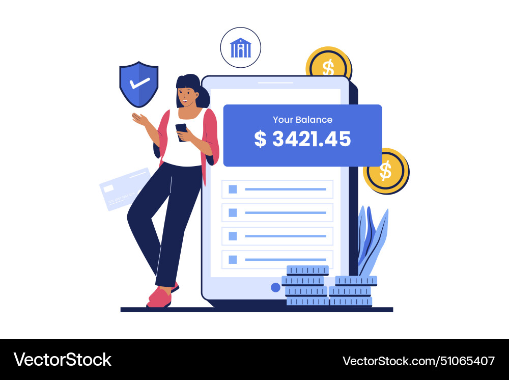 Bank account balance Royalty Free Vector Image