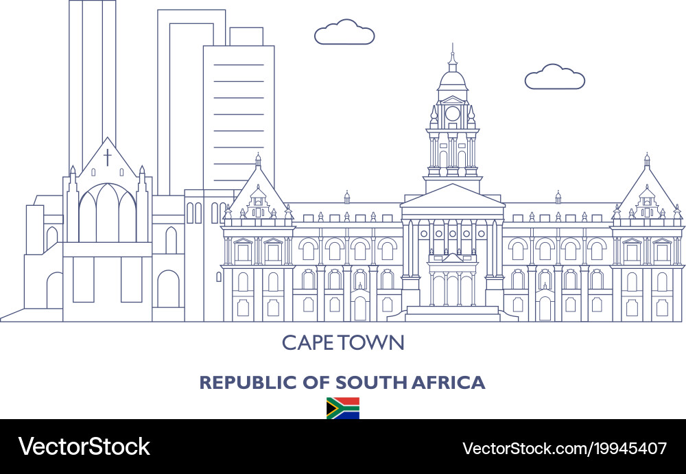 Cape town city skyline Royalty Free Vector Image