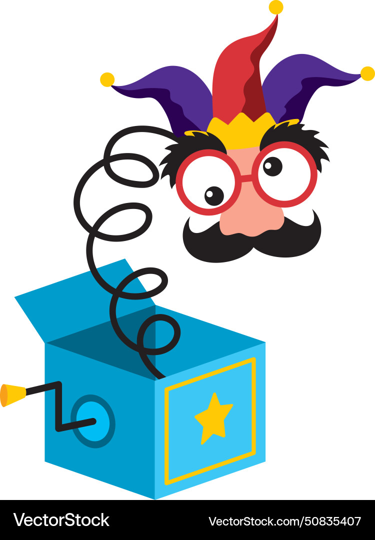 Fools day prank box Royalty Free Vector Image - VectorStock