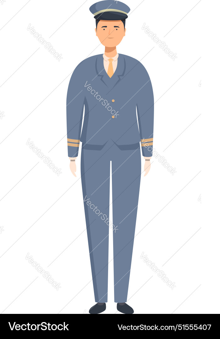 Friendly male airline pilot wearing uniform Vector Image
