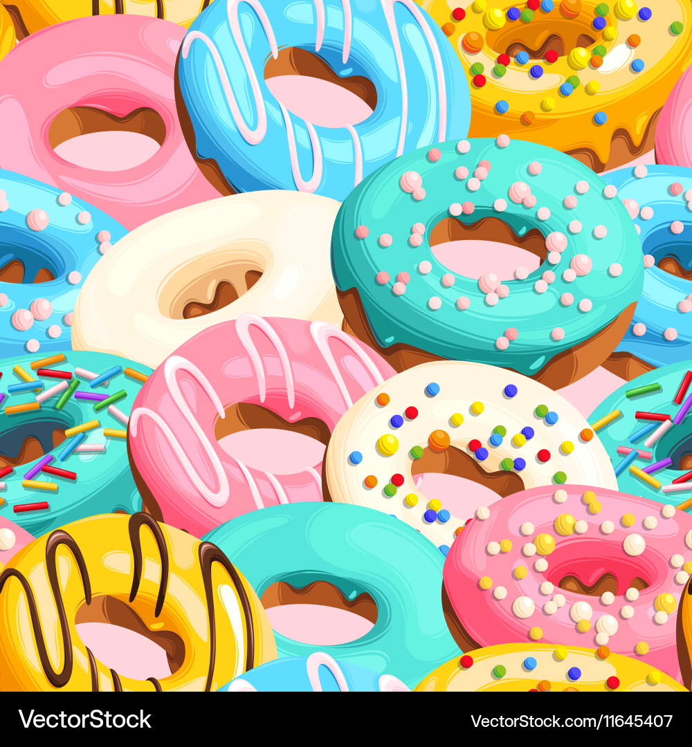 Glazed donuts seamless Royalty Free Vector Image
