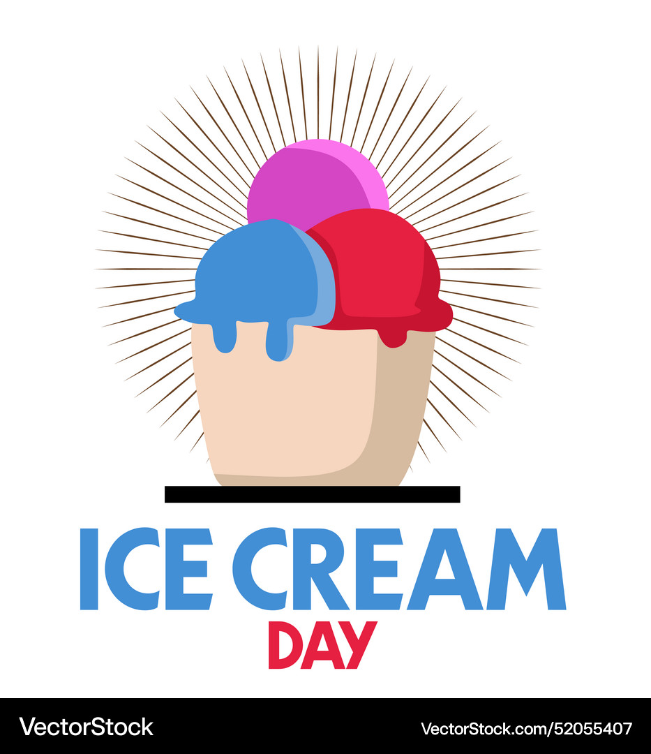 Happy ice cream day with delicious Royalty Free Vector Image