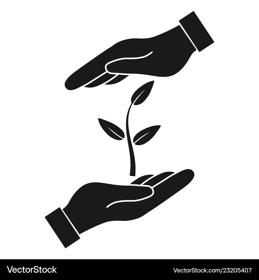 Plant in hand icon Royalty Free Vector Image - VectorStock