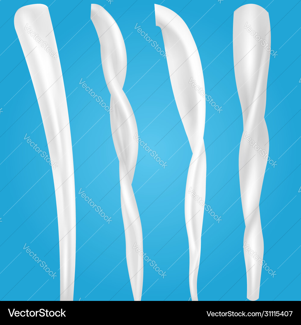 Pouring milk stream set Royalty Free Vector Image