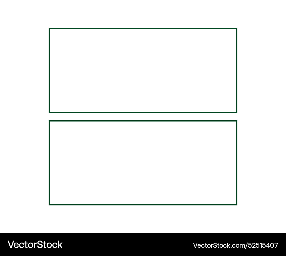 Rectangle Shapes Outline Green Stroke Symbol Vector Image