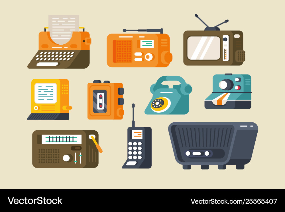 Retro Tech Collection Royalty Free Vector Image