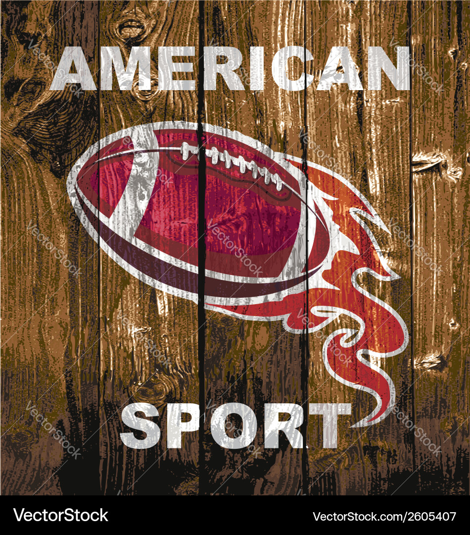 Rustic Wood Football Board Royalty Free Vector Image