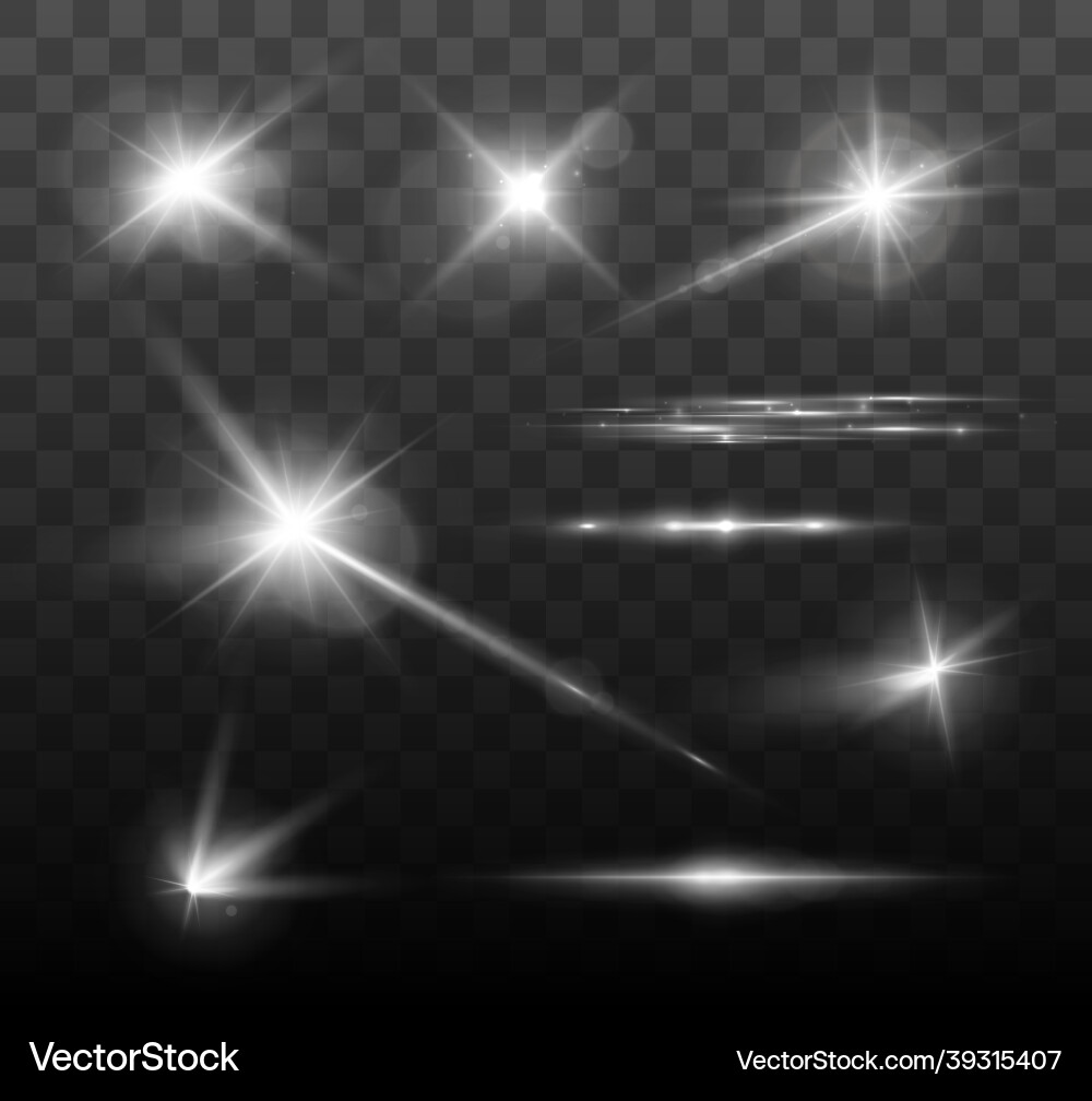 Glänzende Funkeln und Linsenfackeln Lizenzfreier Vektor