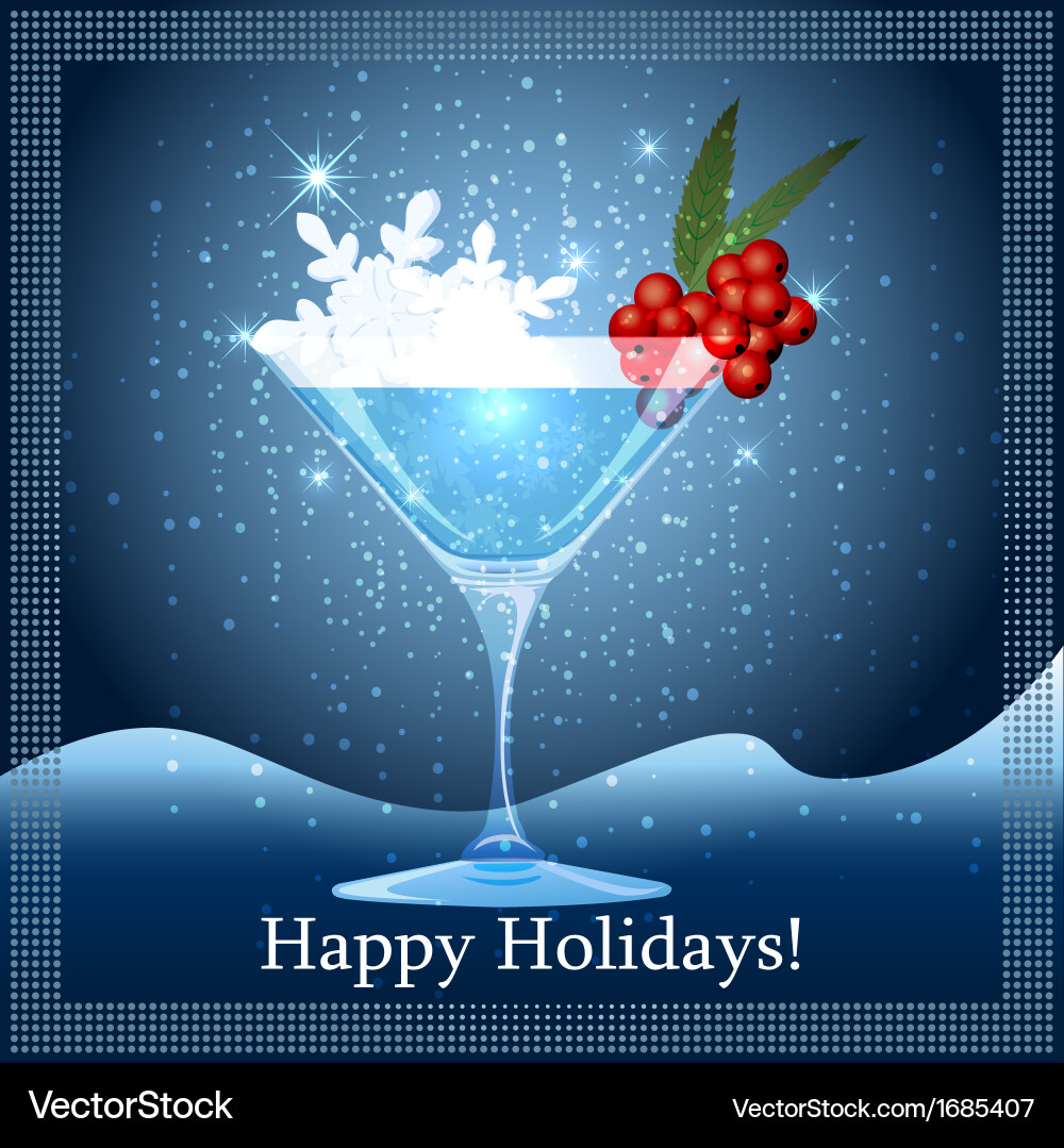 Snowflake cocktail Royalty Free Vector Image - VectorStock
