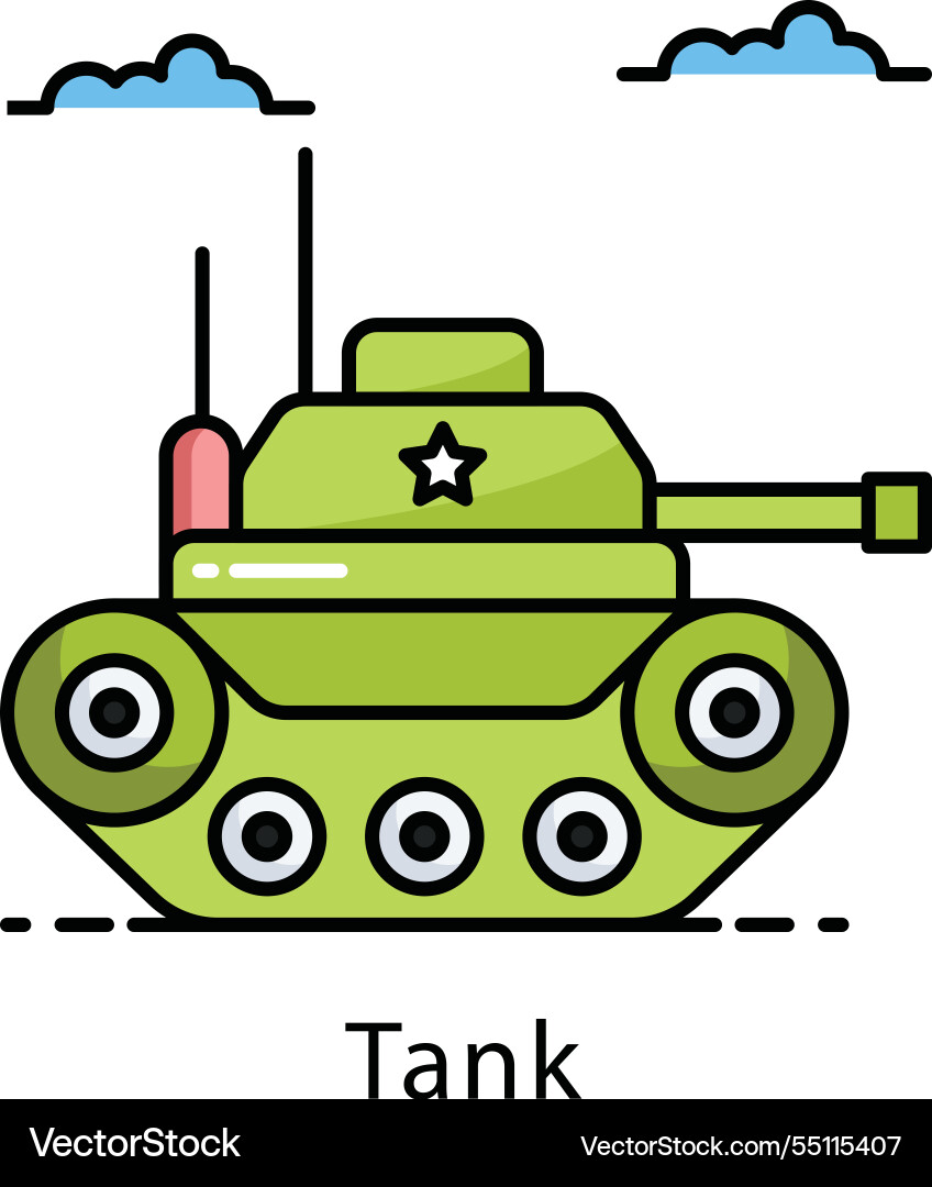 Tank outline icon style Royalty Free Vector Image