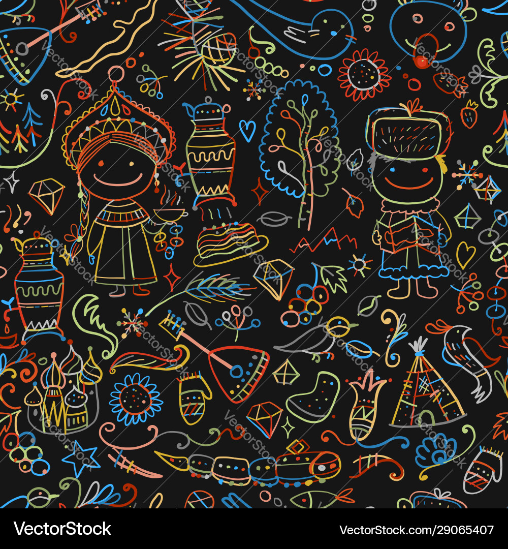 Travel to russia seamless pattern for your design Vector Image