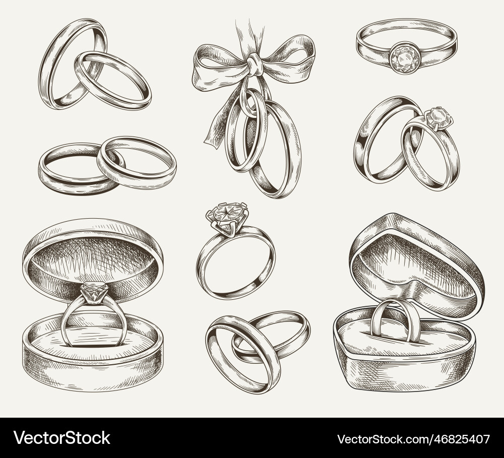 Diamond Ring Outline Drawing Vector Images (over 710)