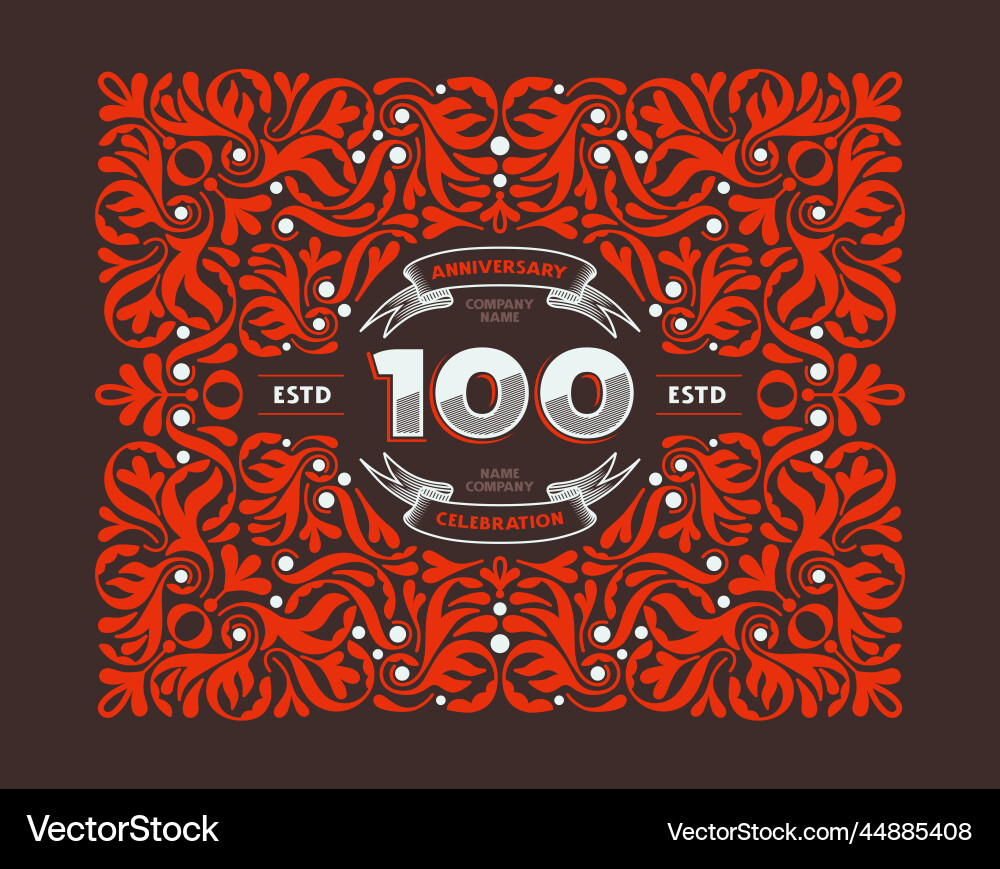100 years anniversary celebration card Royalty Free Vector
