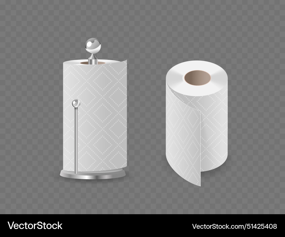 3d paper towel roll and dispenser isolated Vector Image