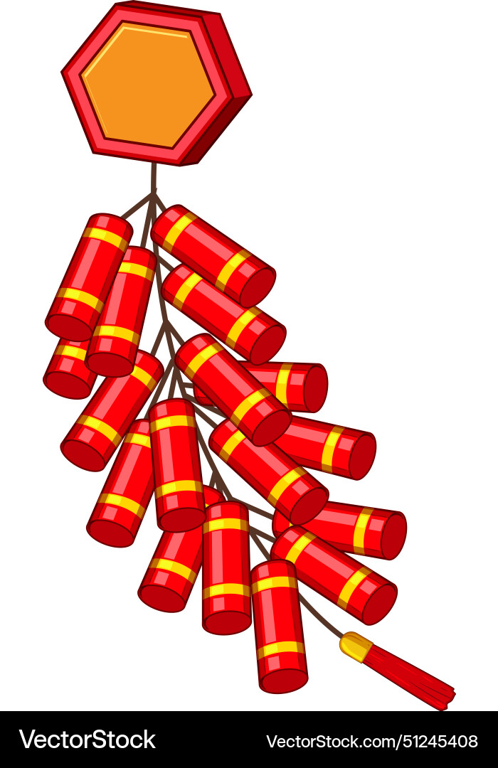 Asian chinese firecracker cartoon Royalty Free Vector Image