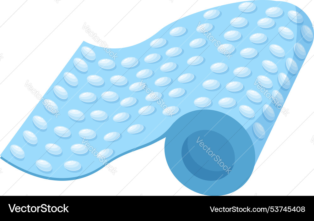 Blue bubble wrap roll unwinding for packing Vector Image
