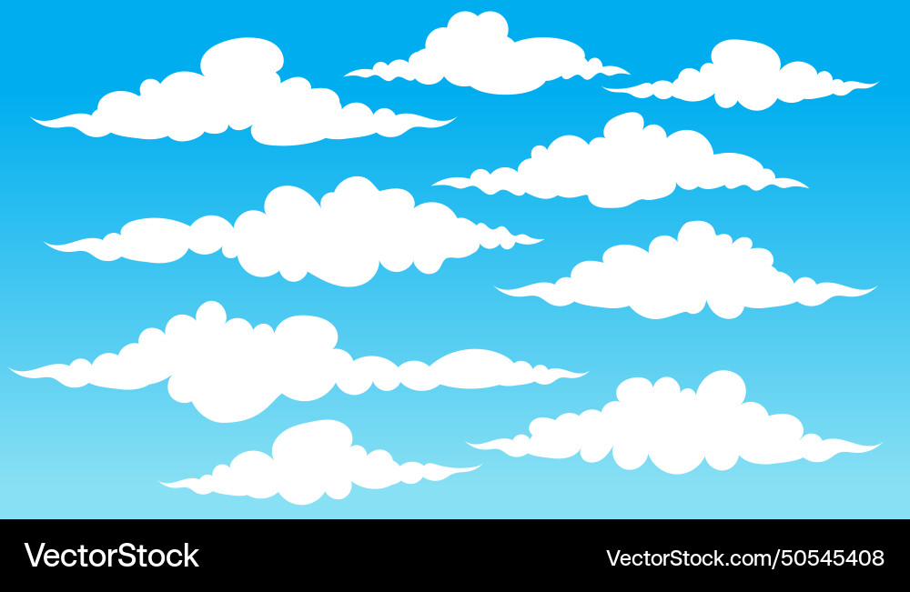 Cartoon cloud collection Royalty Free Vector Image