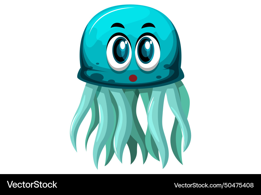 Cute jellyfish character design Royalty Free Vector Image