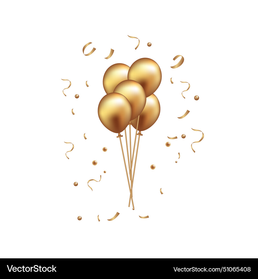 Grand opening design with ribbon balloons Vector Image